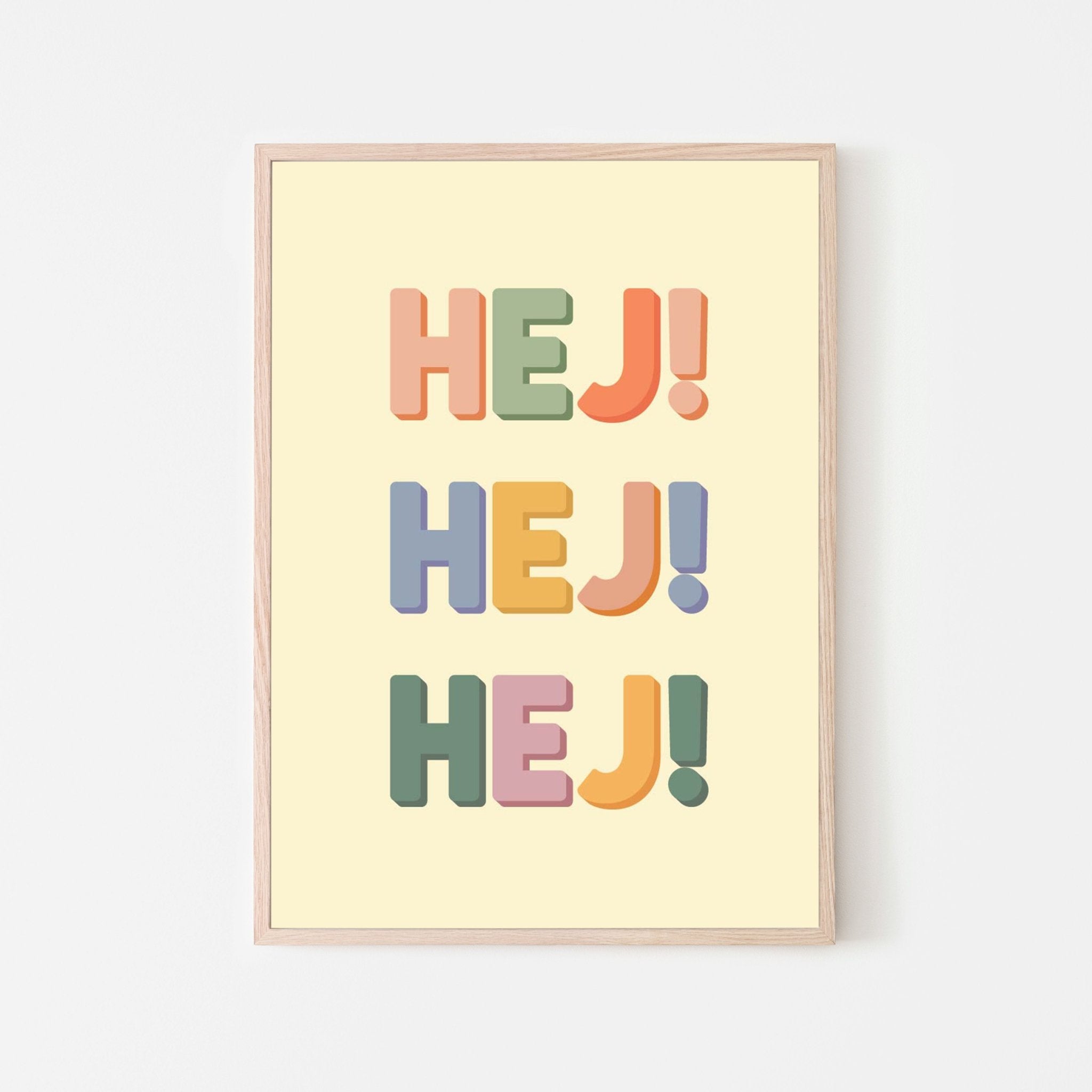 Poster barn – Hej 30x40 cm – Piffa